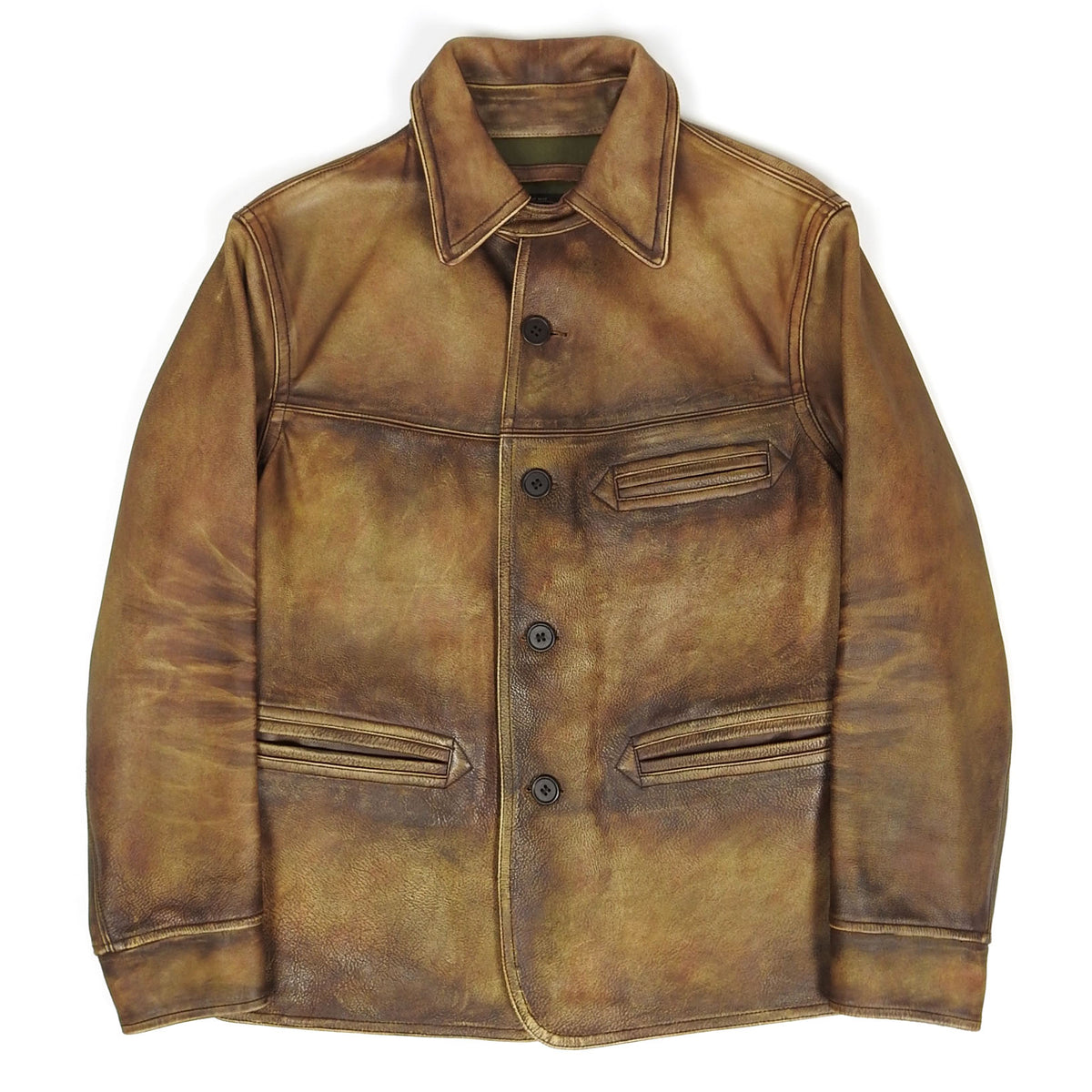 RRL & Co Brown Leather Jacket Size Medium – I Miss You MAN